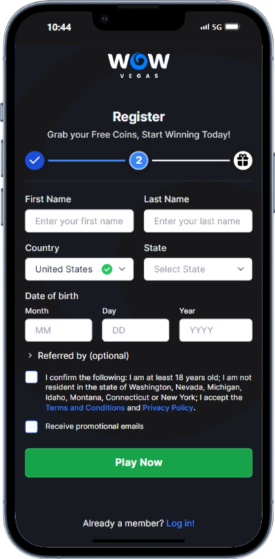WOW Vegas Promo Code for 2025 - Get 35 Free SC Today