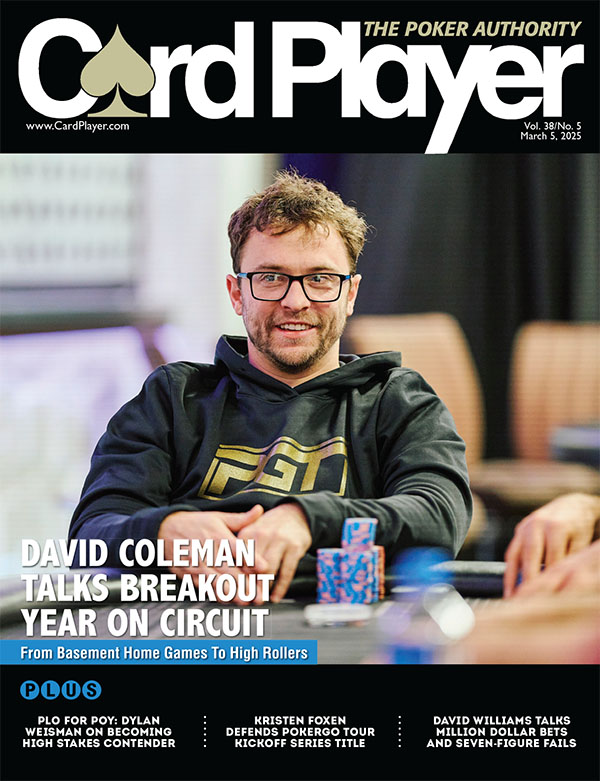 David Coleman Vol. 38, No. 5 Card Player Magazine