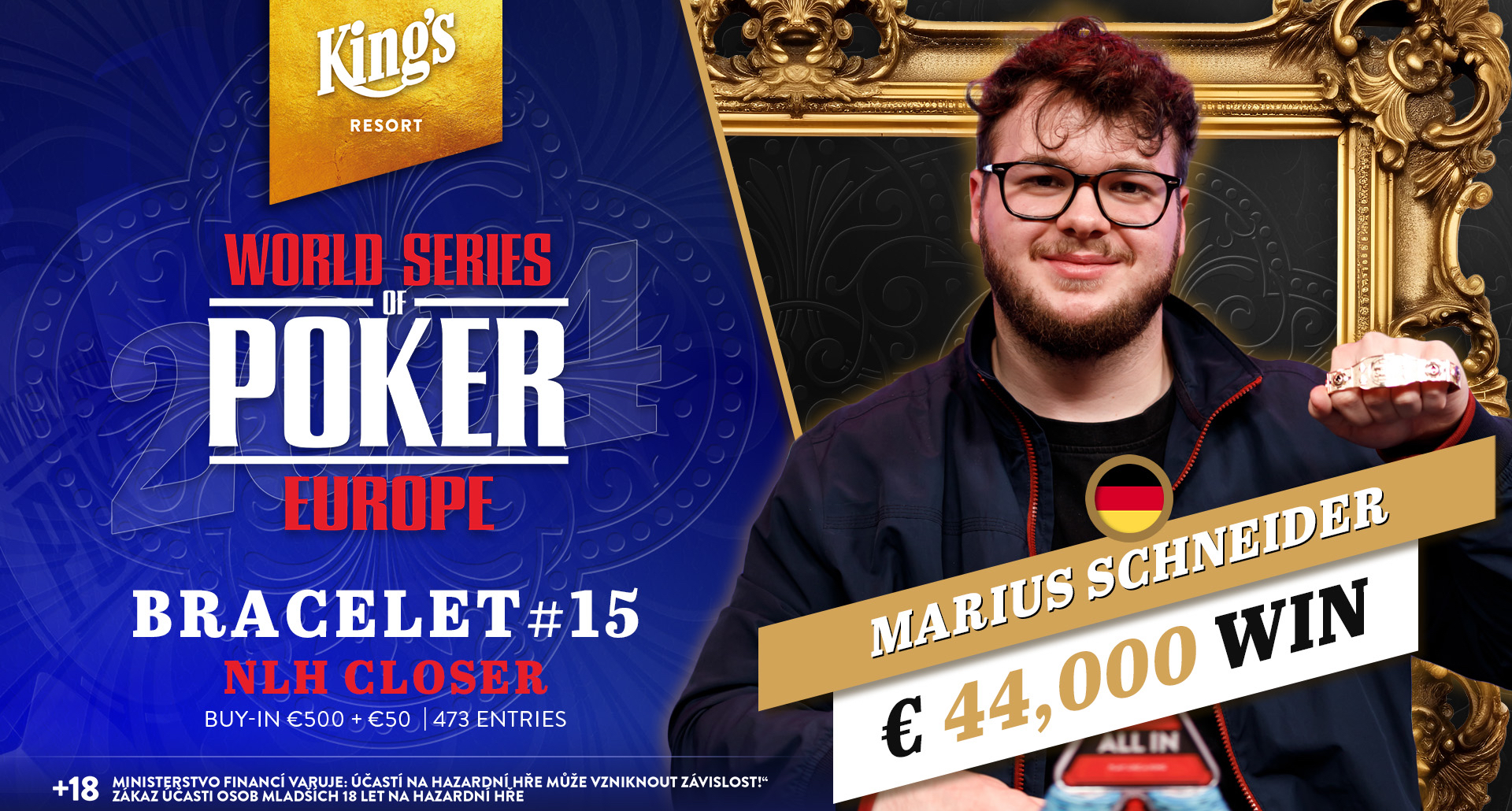 Marius Schneider Wins World Series of Poker Europe €550 Closer Event ...